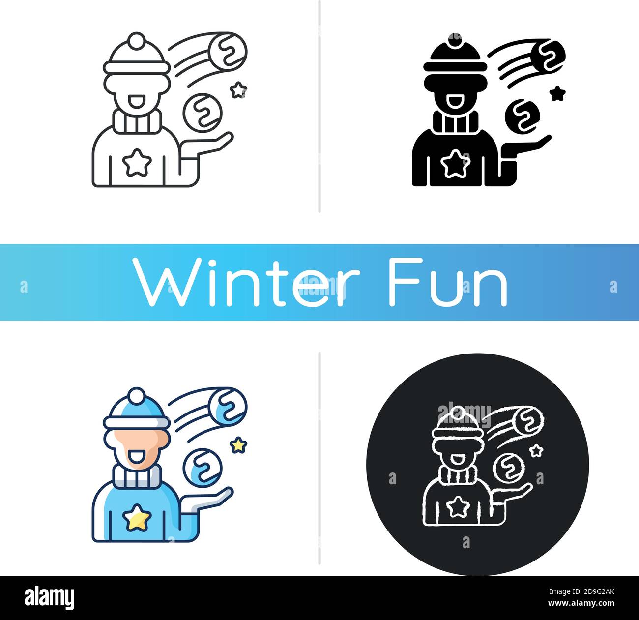 Children at snowball fight Stock Vector Images - Alamy