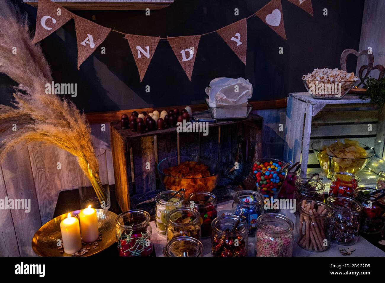 candy bar decorated with sweets Stock Photo - Alamy