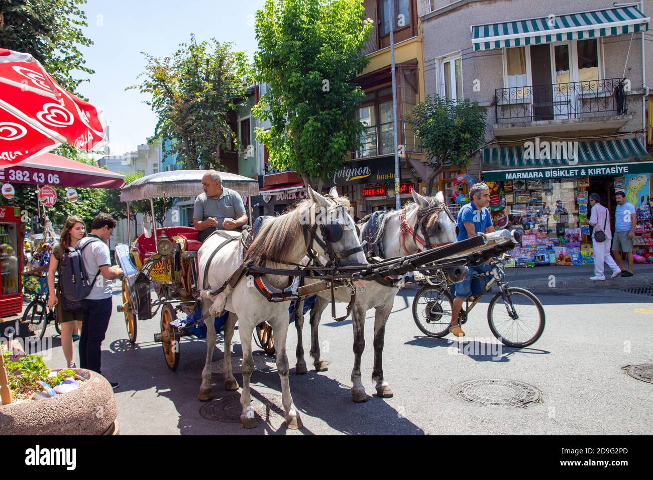 BUYUKADA, TURKEY, JULLY 26 2019,Horse and carriage at in Princes ...