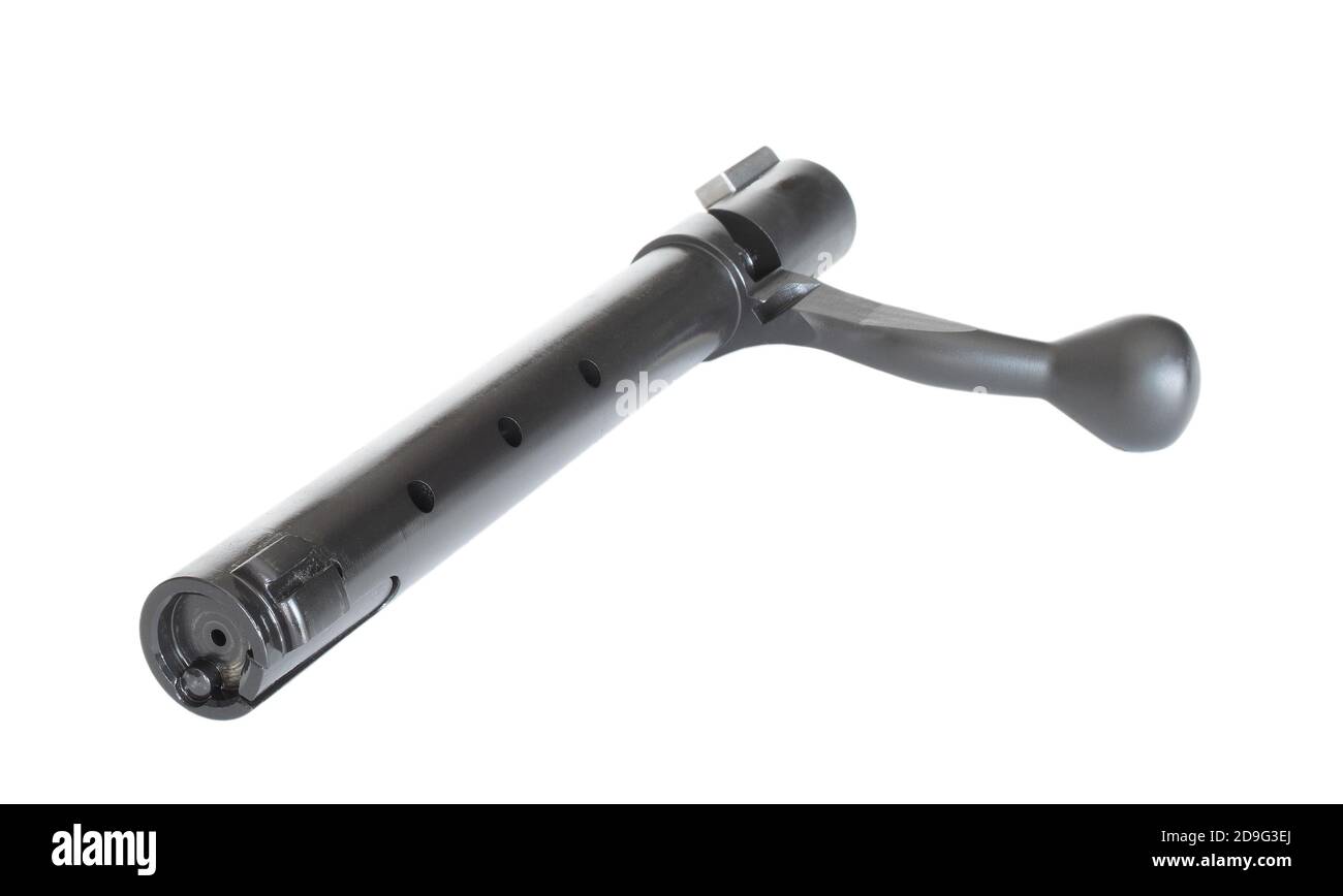 Firearm bolt from a rifle isolated on white Stock Photo - Alamy
