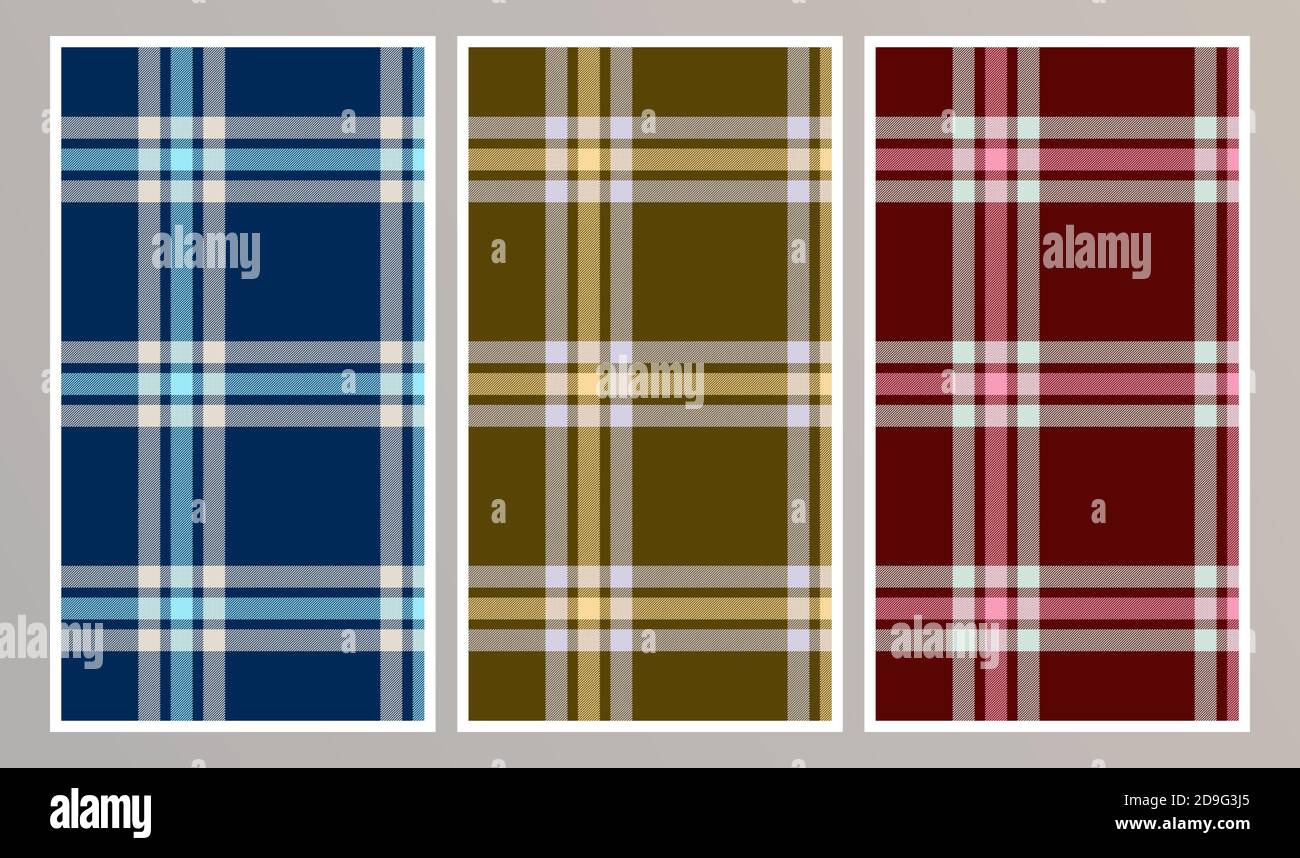 Checkered patterns set. Tartan color. Vector illustration Stock Vector ...