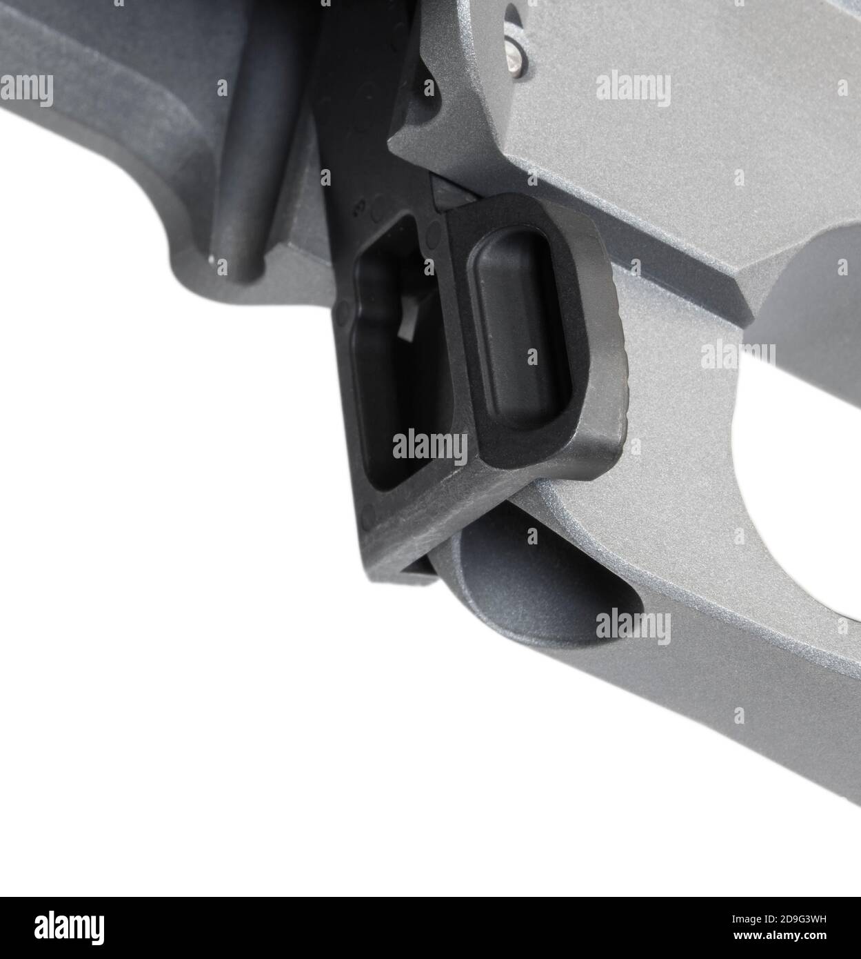 Magazine release on a bolt action rifle isolated on white Stock Photo ...