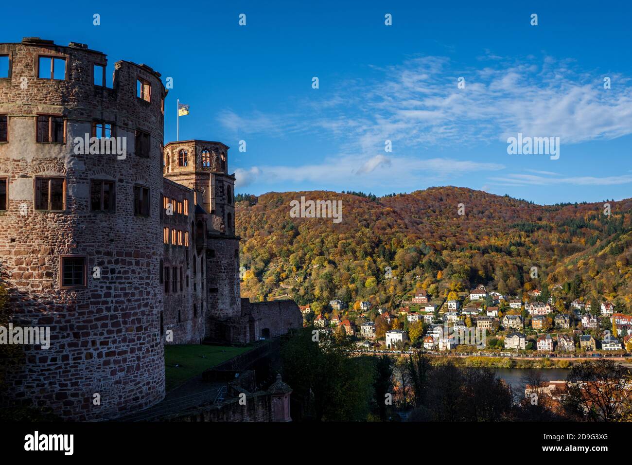 Fortress over village Stock Photo - Alamy