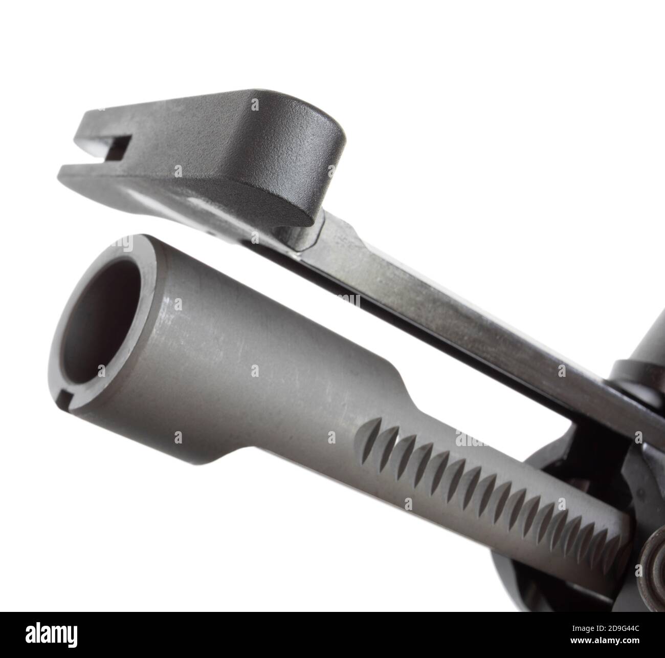 Charging handle and bolt carrier group being removed from an assault ...