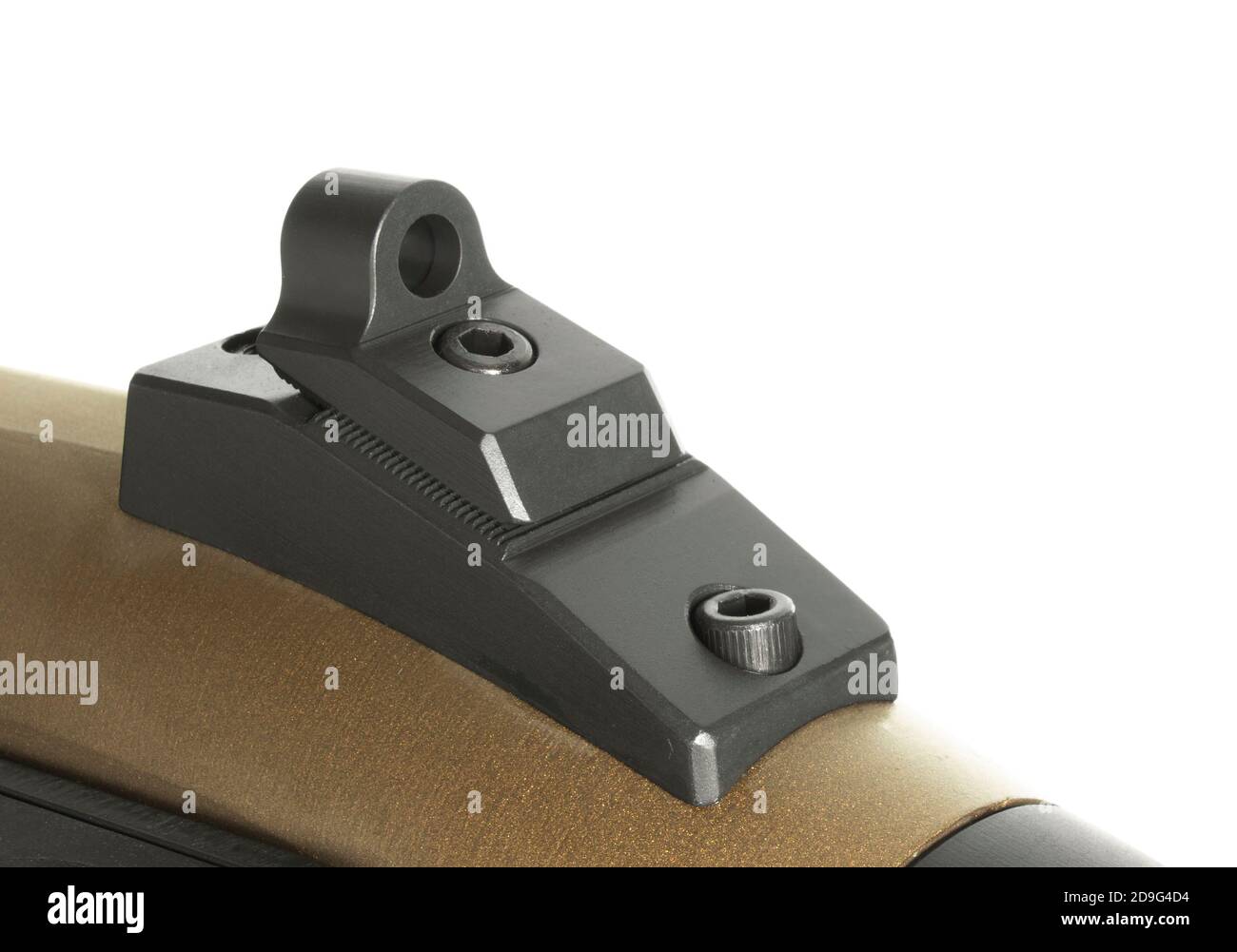 Peep sight mounted on back of a shotgun isolated on white Stock Photo ...