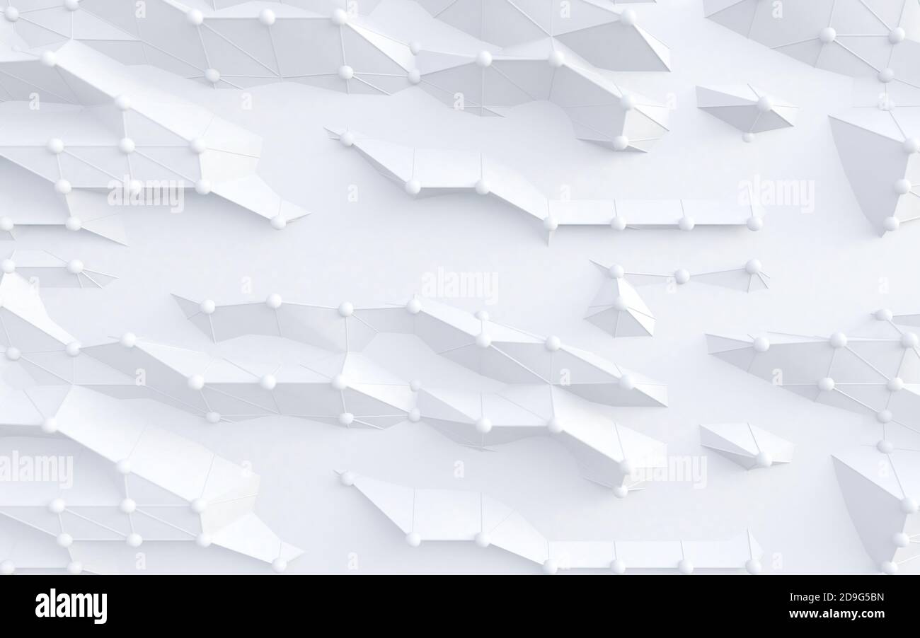 Abstract white background of technology and science. Mesh or net with ...