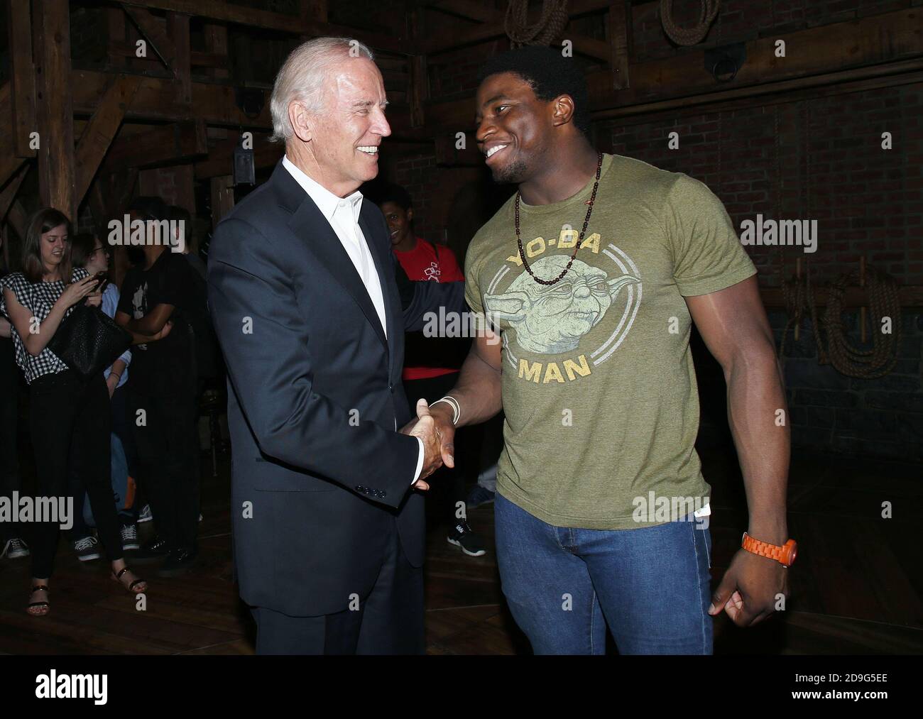 NEW YORK, NY- JULY 27: Joe Biden visits Okieriete Onaodowan from the ...