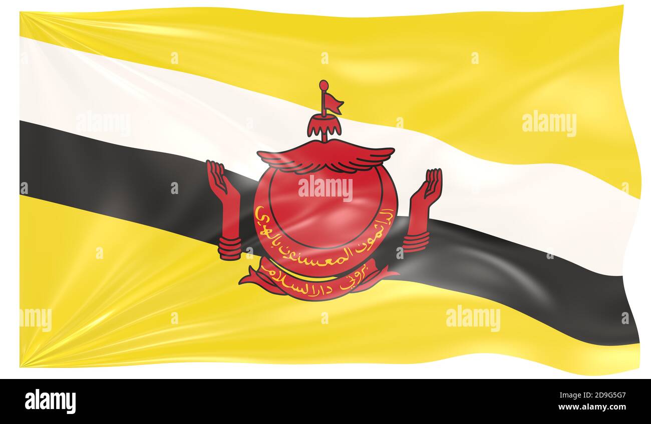 3d Illustration of a Waving Flag of Brunei Stock Photo - Alamy