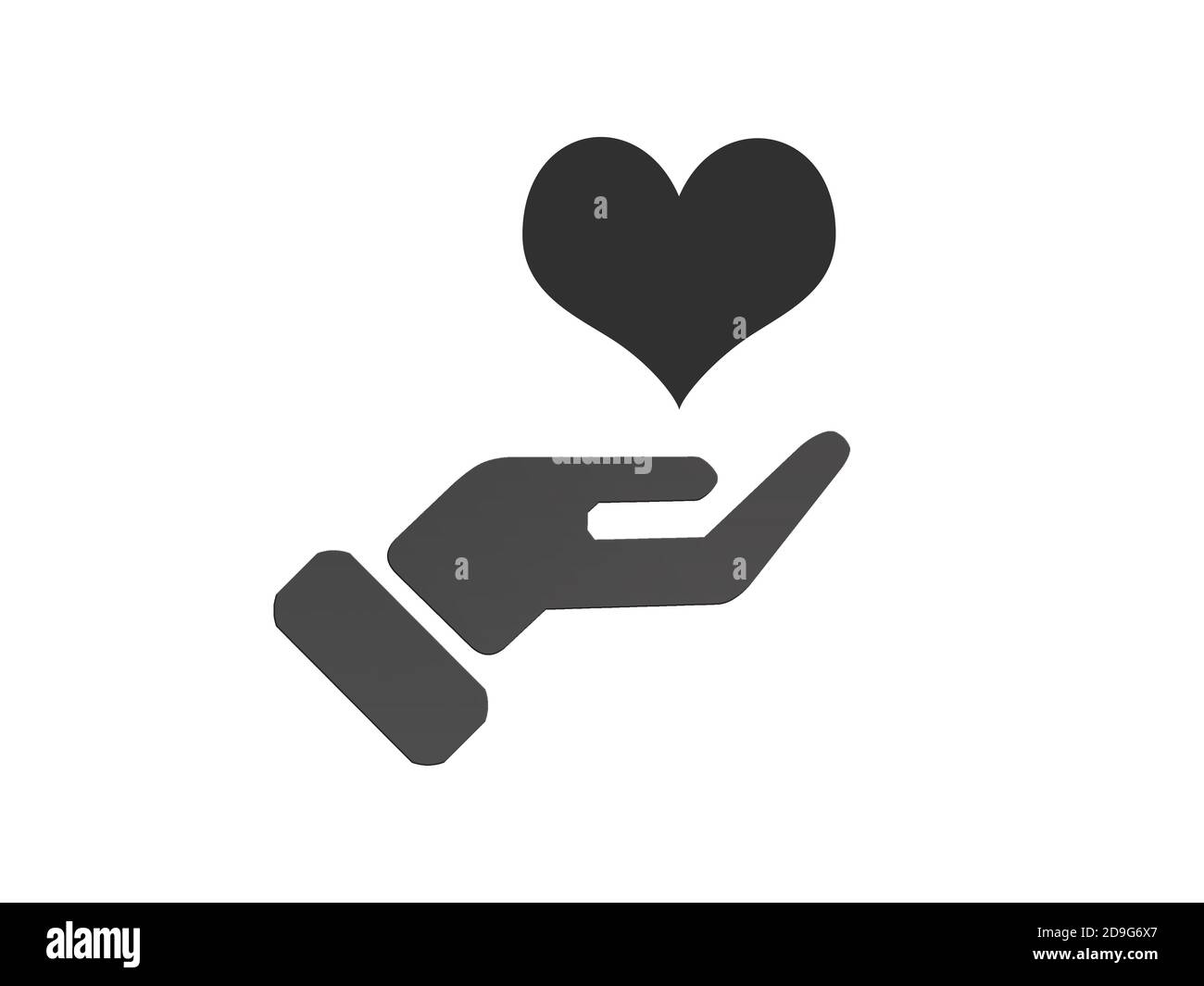 Hand with heart vector template isolated Stock Photo - Alamy
