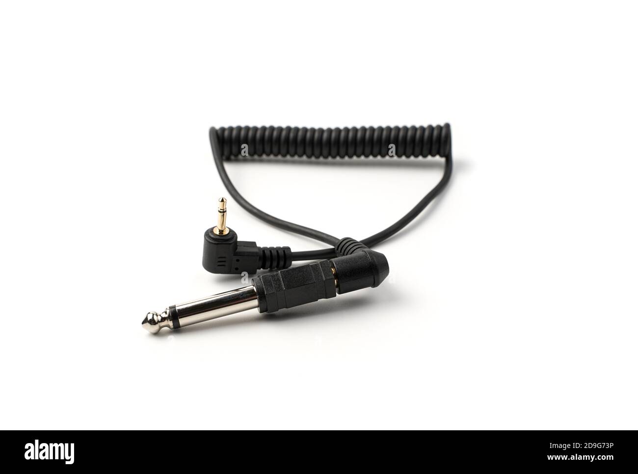 The sync cable with the connector and plug is isolated on a white ...