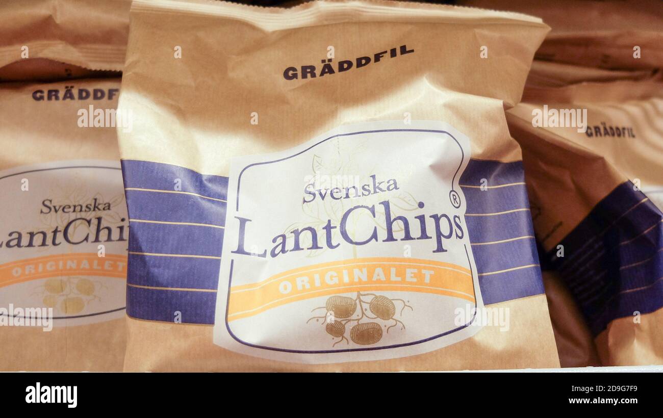 Swedish potato chips, crisps in a grocery store Stock Photo - Alamy
