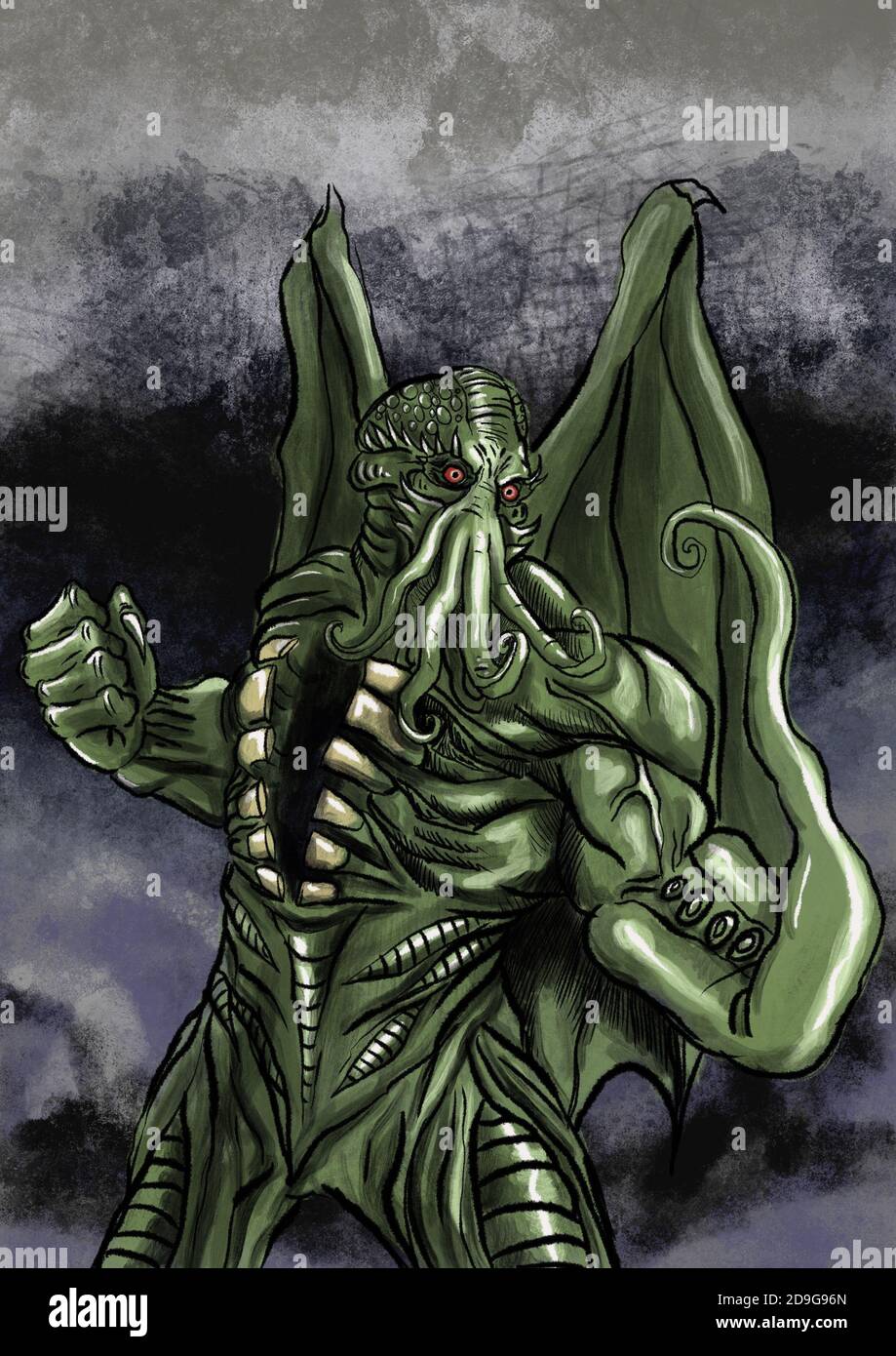 Illustration of Cthulhu Stock Photo - Alamy