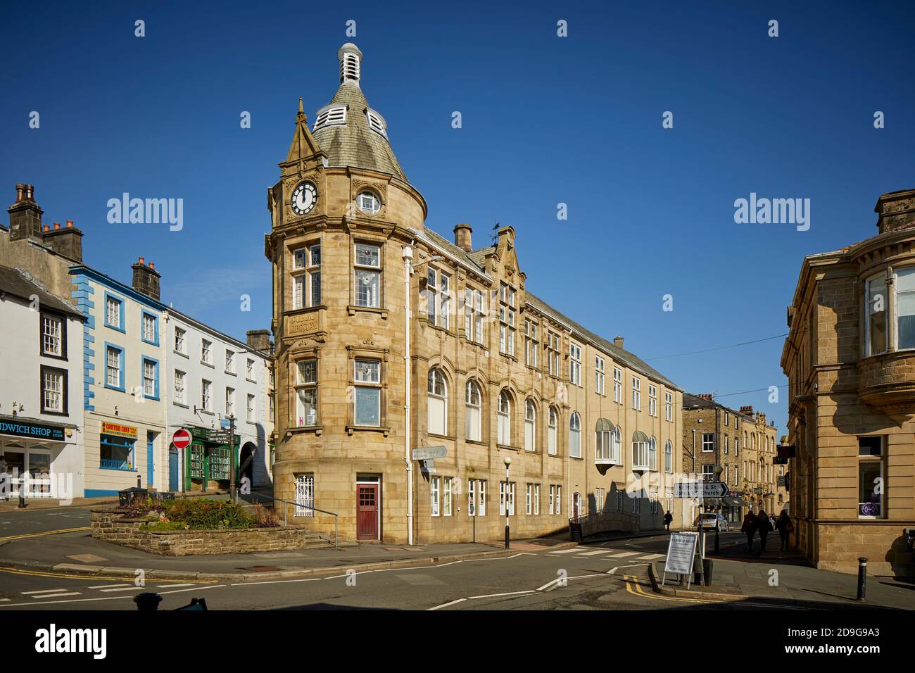 Sandstone landmark building Clitheroe Library in Lancashire Stock Photo ...