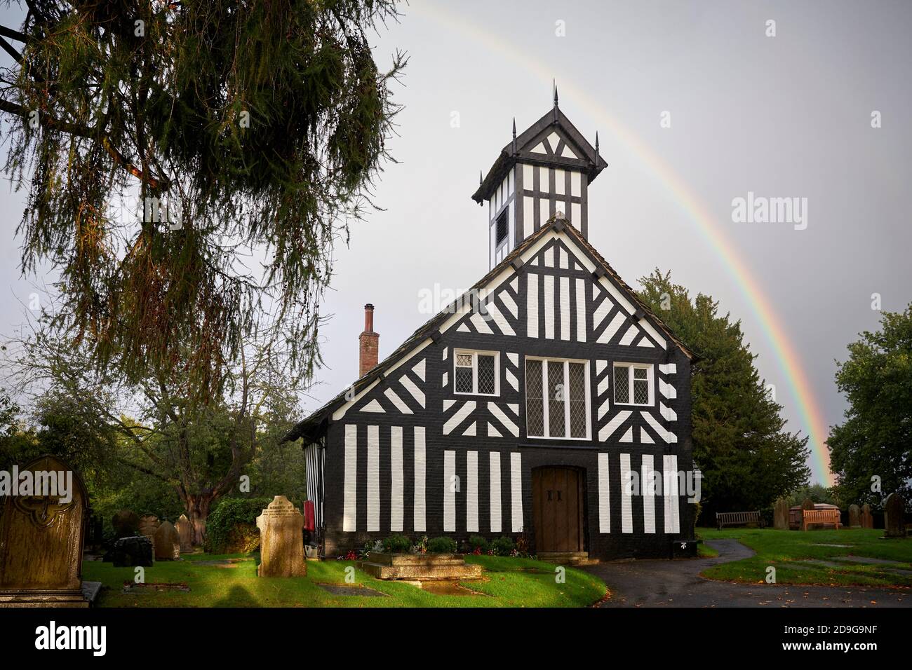 Rainbow over All Saints Church is in the village of Siddington ...