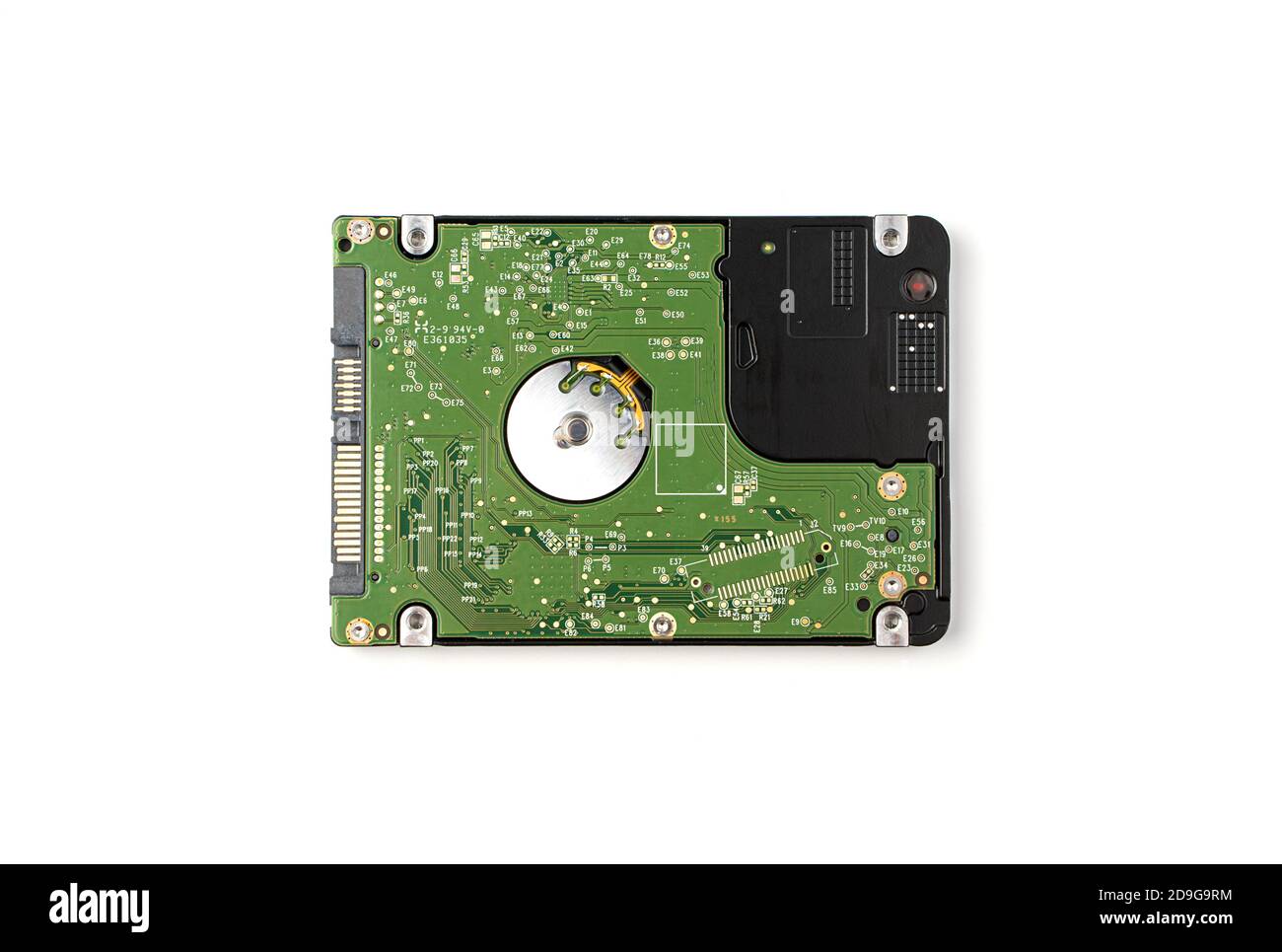 Hard disk removed from the computer on a white background Stock Photo ...