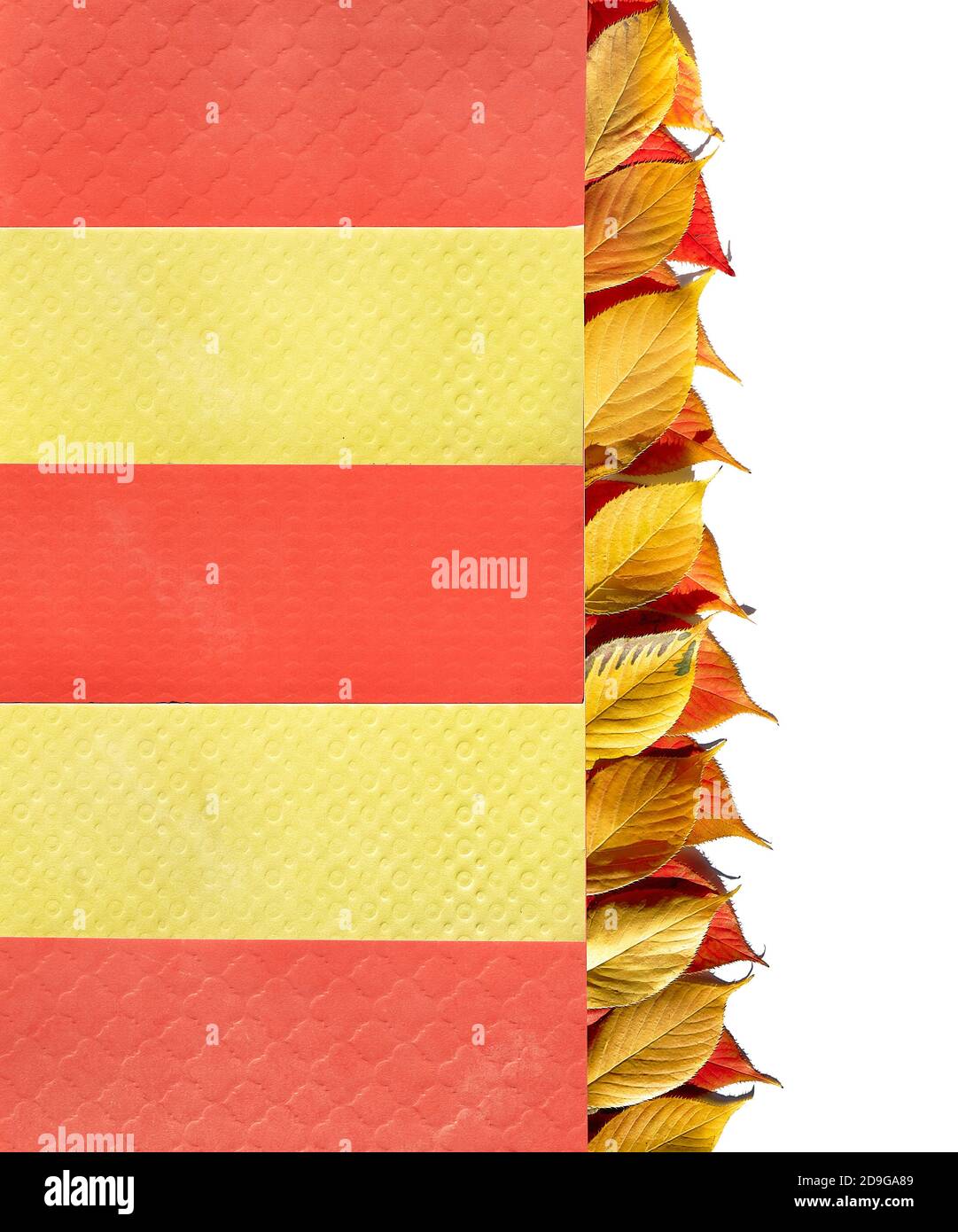 Decorative Autumn border in yellow, orange. Layered color paper and ...