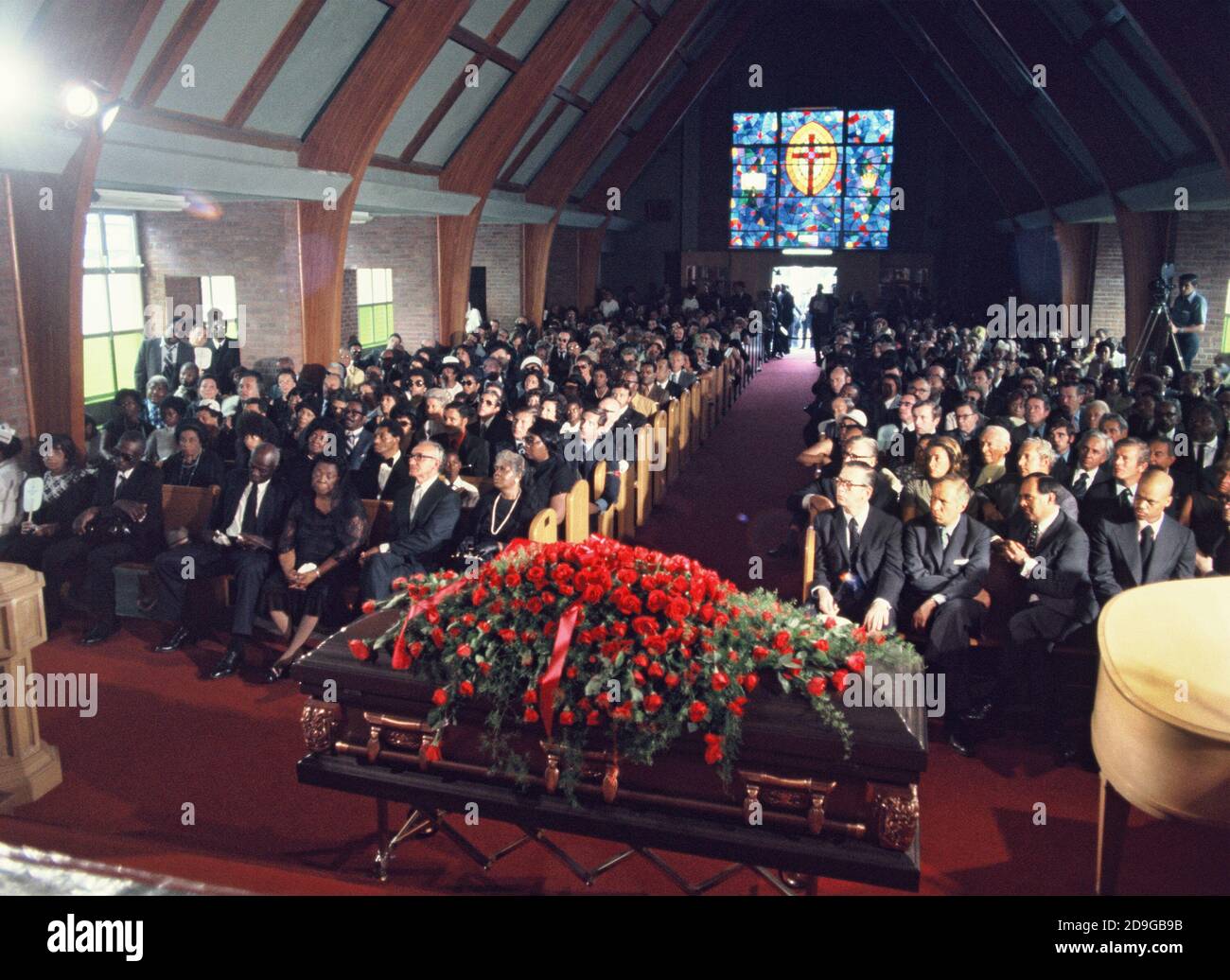 Louis Armstrong funeral July 10, 1971 Photo by Dennis Brack bb73 Stock ...
