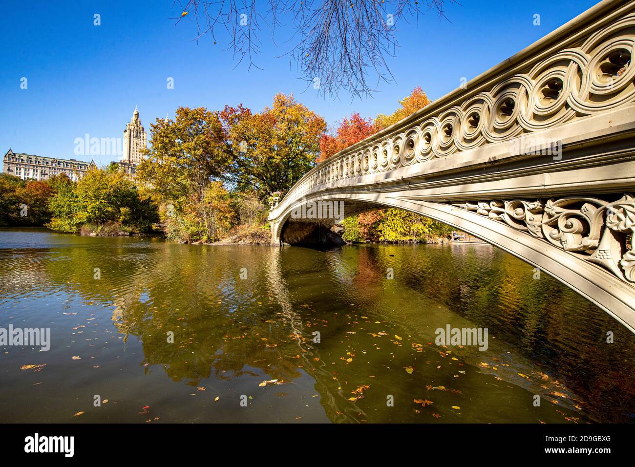 The Bow Bridge over the Lake in Central Park, New York City on November ...
