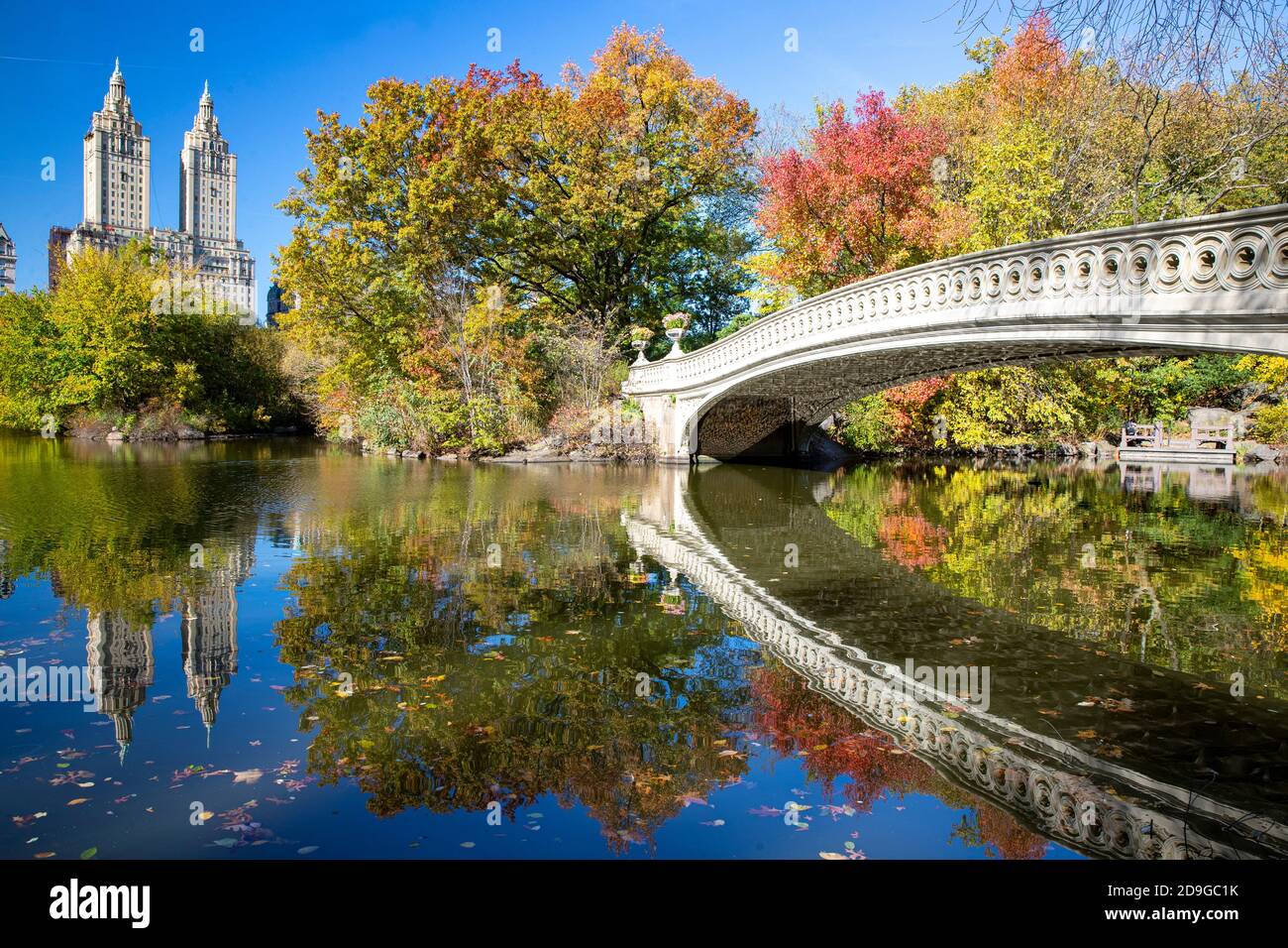 The Bow Bridge over the Lake in Central Park, New York City on November ...