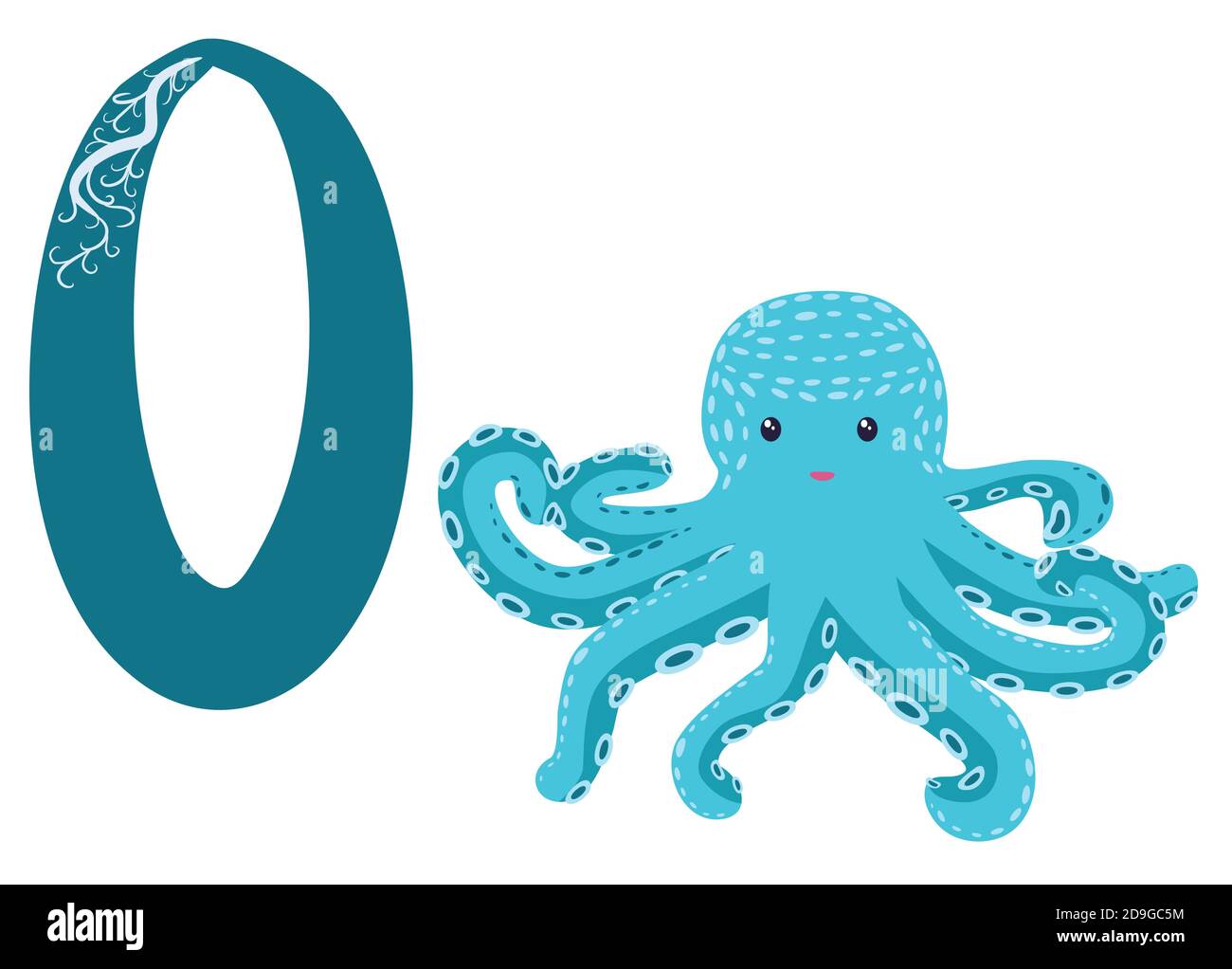 Octopus english alphabet kids hi-res stock photography and images - Alamy