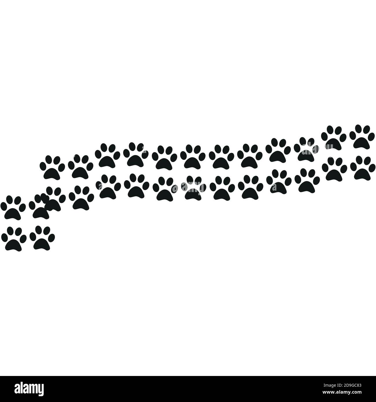 Blue paw in modern style on white background. Colorful line design ...