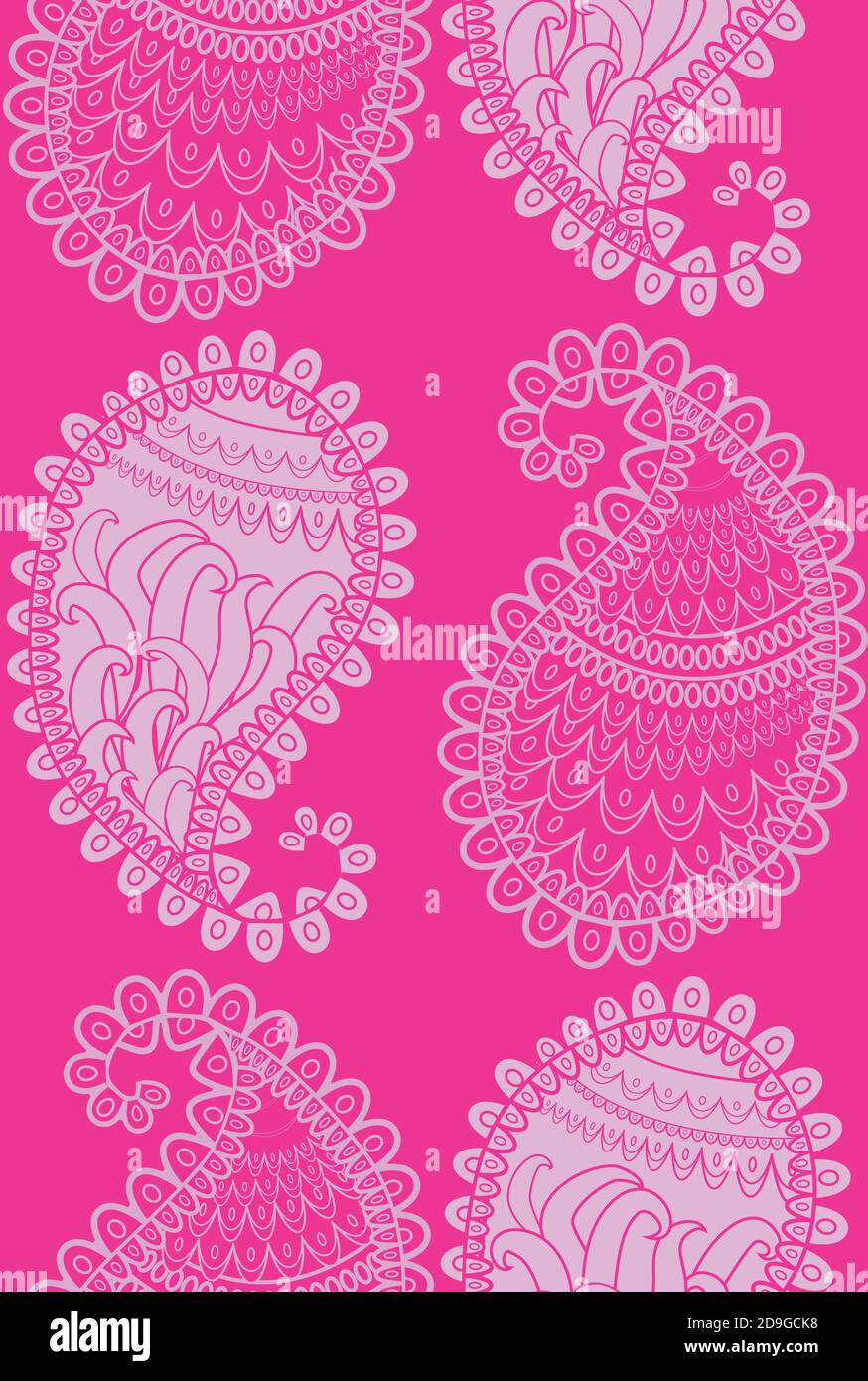 Seamless pattern of beautiful paisley cucumbers Turkish, Indian ...