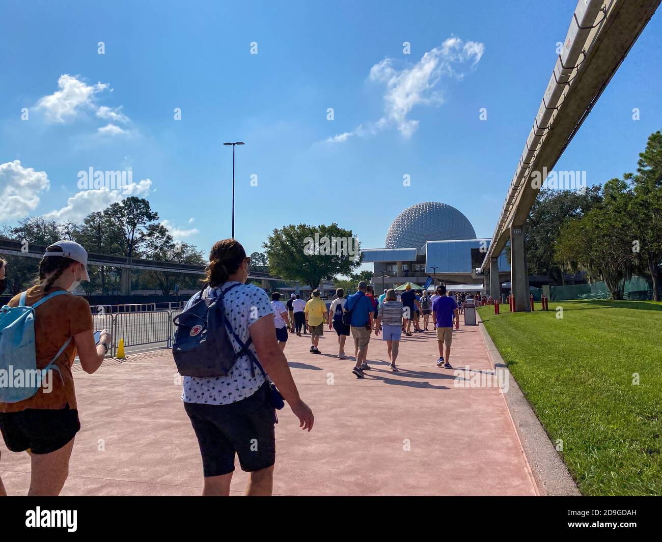 Orlando, FL/USA - 10/14/20: People walking into EPCOT at Disney World ...