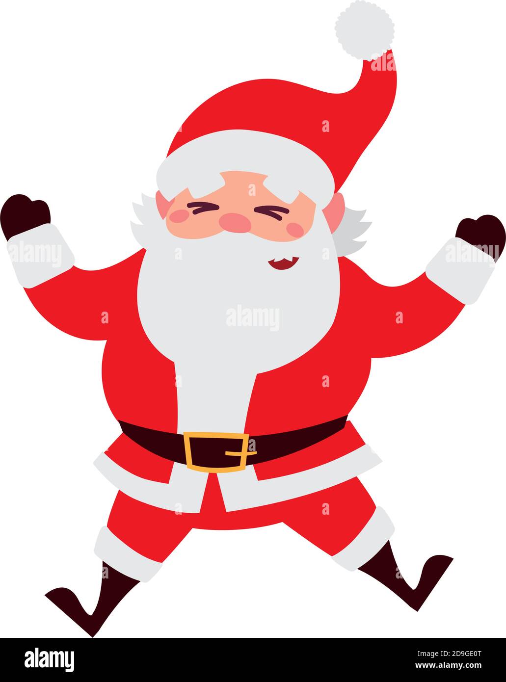 christmas jumping santa claus cartoon character vector illustration ...