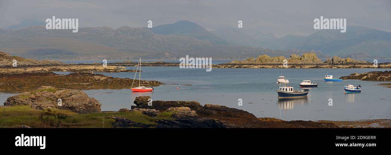 SMALL BOATS in the tranquility of ARDVASAR BAY, ISLE OF SKYE, SCOTLAND ...
