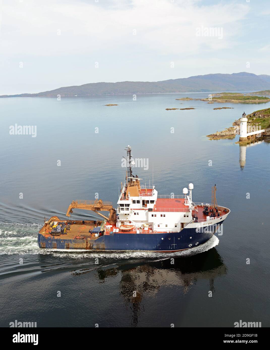 Northern Lighthouse Board ship POLE STAR underway in the INNER SOUND ...