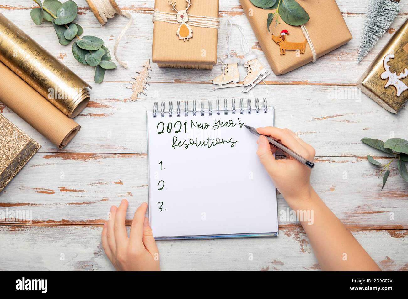 Notebook for writing Xmas manifests Stock Photo - Alamy