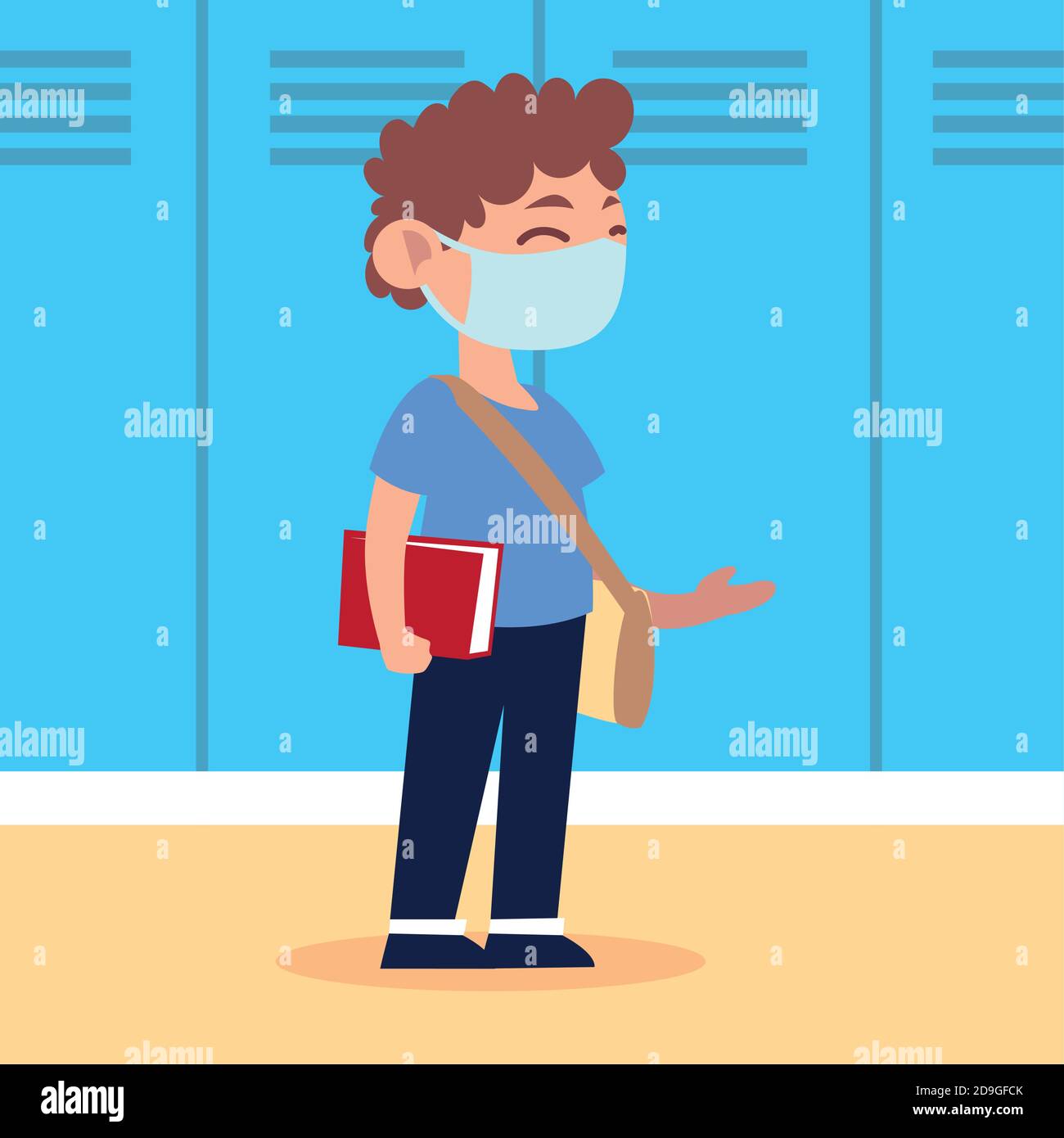back to school for new normal, student cute boy with medical mask and ...