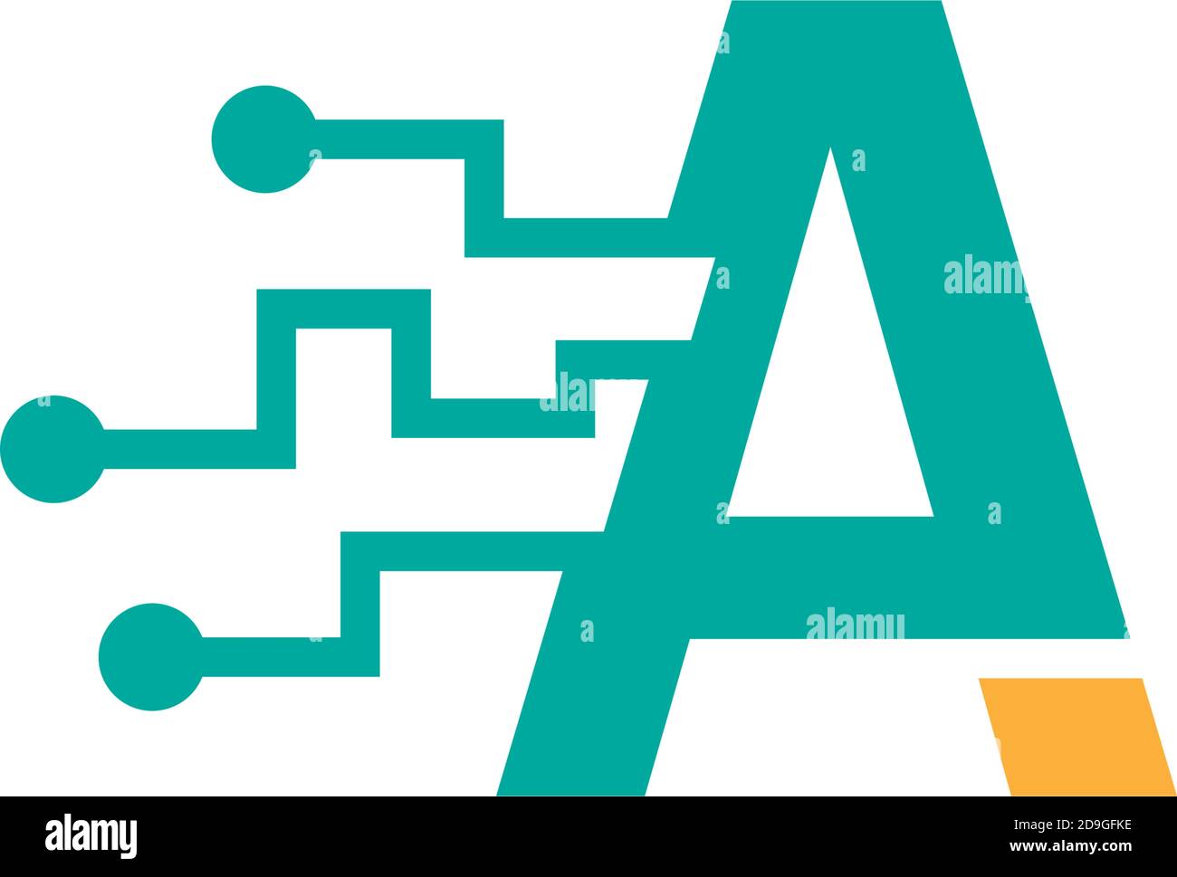 Letter A Circuit technology logo icon creative design illustration ...