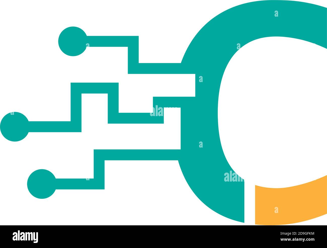 Letter C Circuit technology logo icon creative design illustration ...