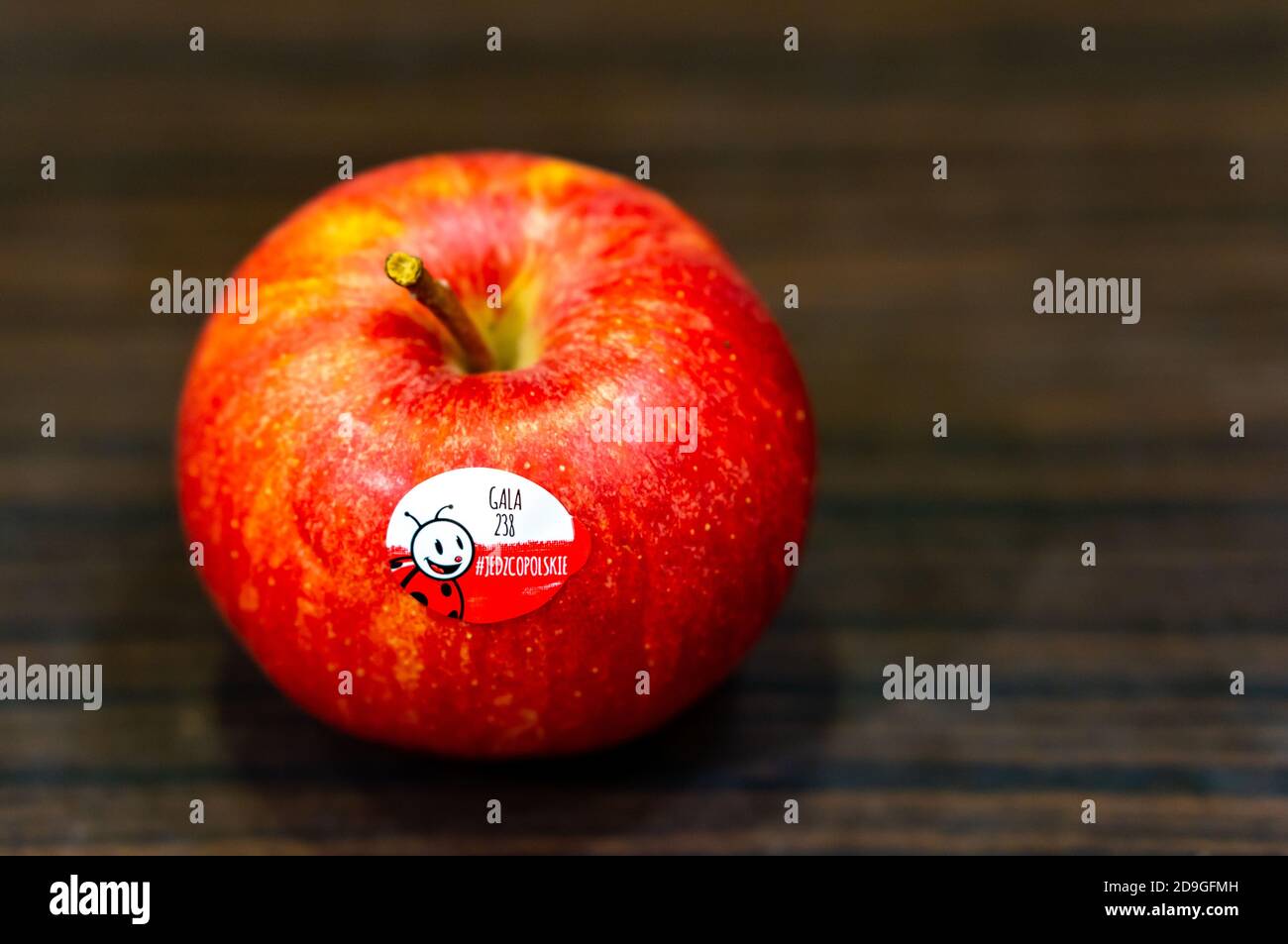 POZNAN, POLAND - Oct 31, 2020: Fresh ripe and sweet Gala apple with ...