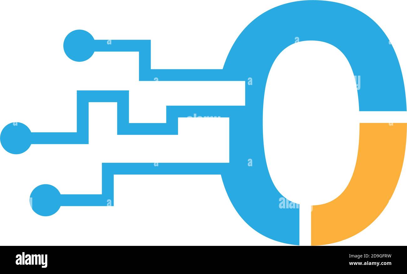 Letter O Circuit technology logo icon creative design illustration ...
