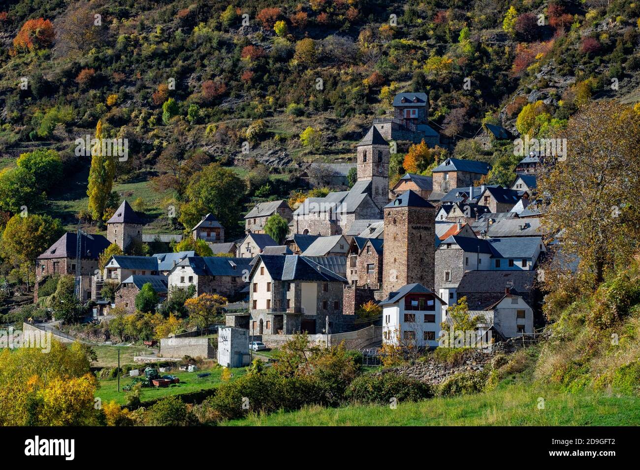 Beautiful colors of fall forest. Pyrenees, Spain Stock Photo - Alamy