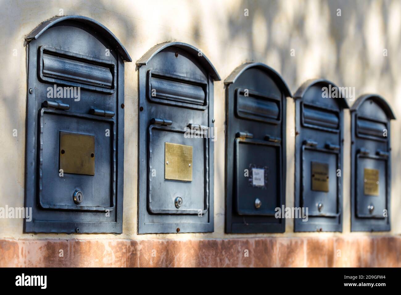 Mailbox, Post boxes in the row Stock Photo - Alamy