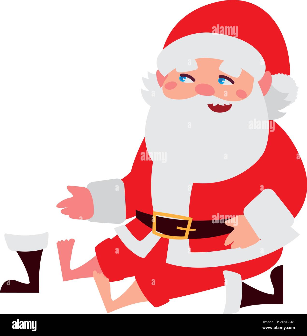 merry christmas tired santa resting cartoon vector illustration Stock ...