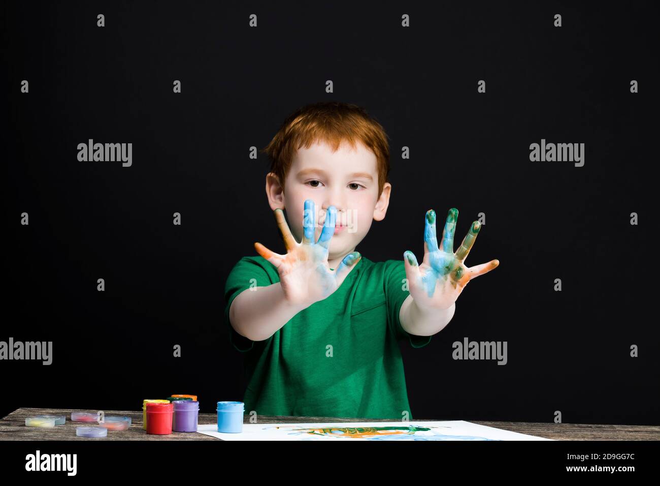 portrait of a small red-haired boy Stock Photo - Alamy