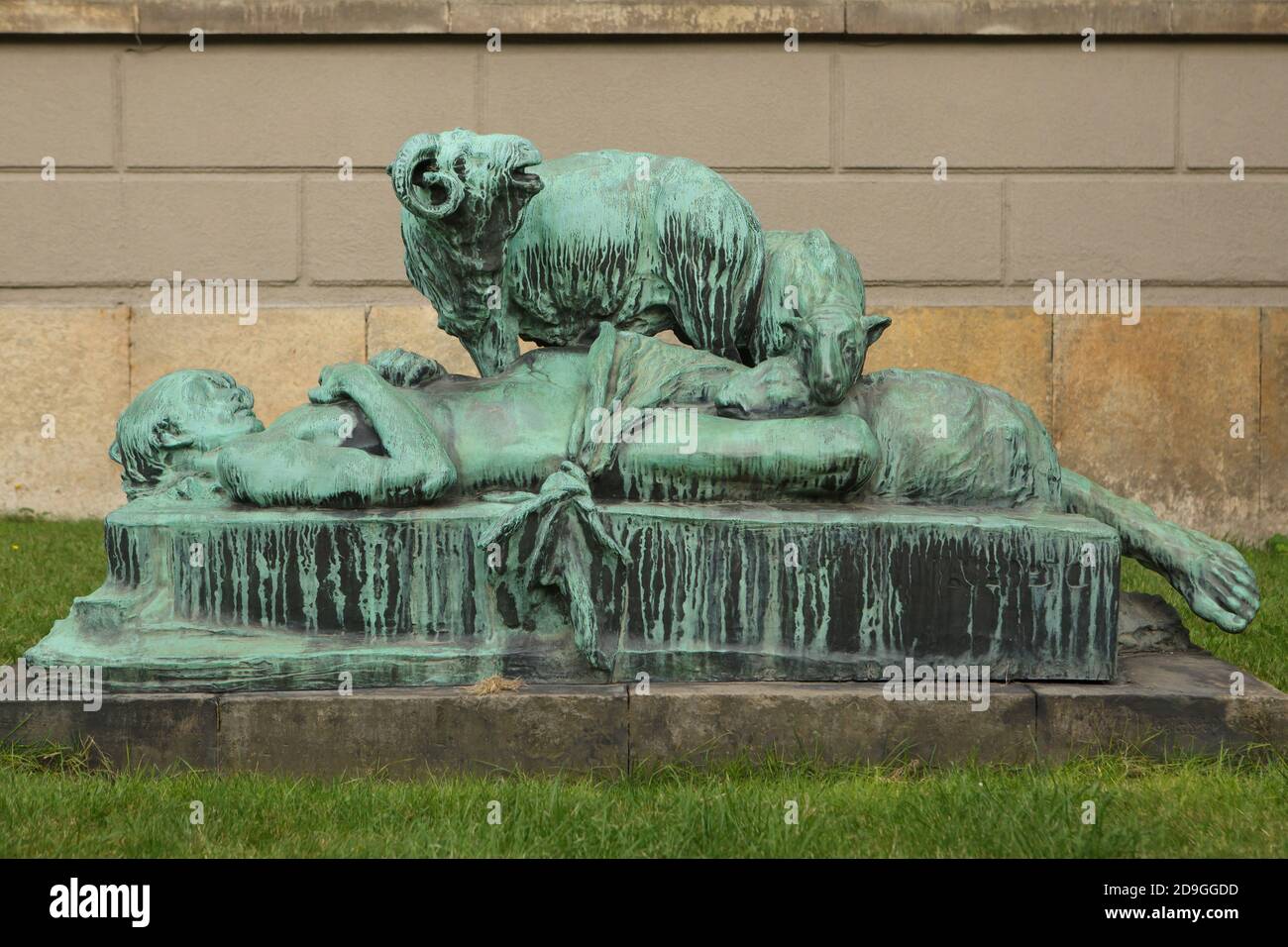 Death Abel killed by his brother Cain depicted as the bronze statue ...
