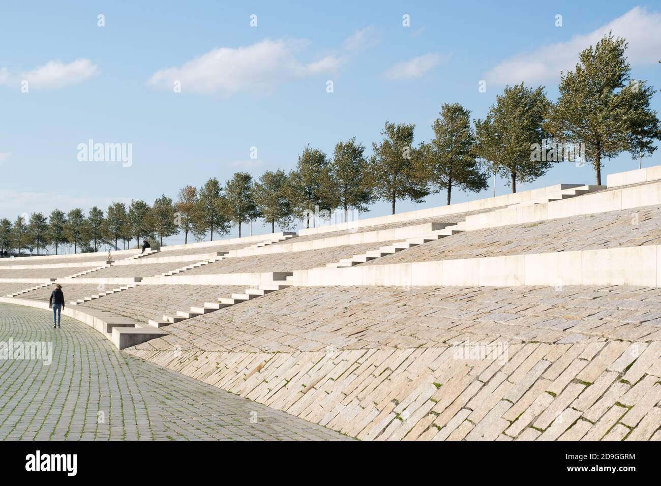 Cobbles and concrete at the new river bank at Lent near Nijmegen, The ...