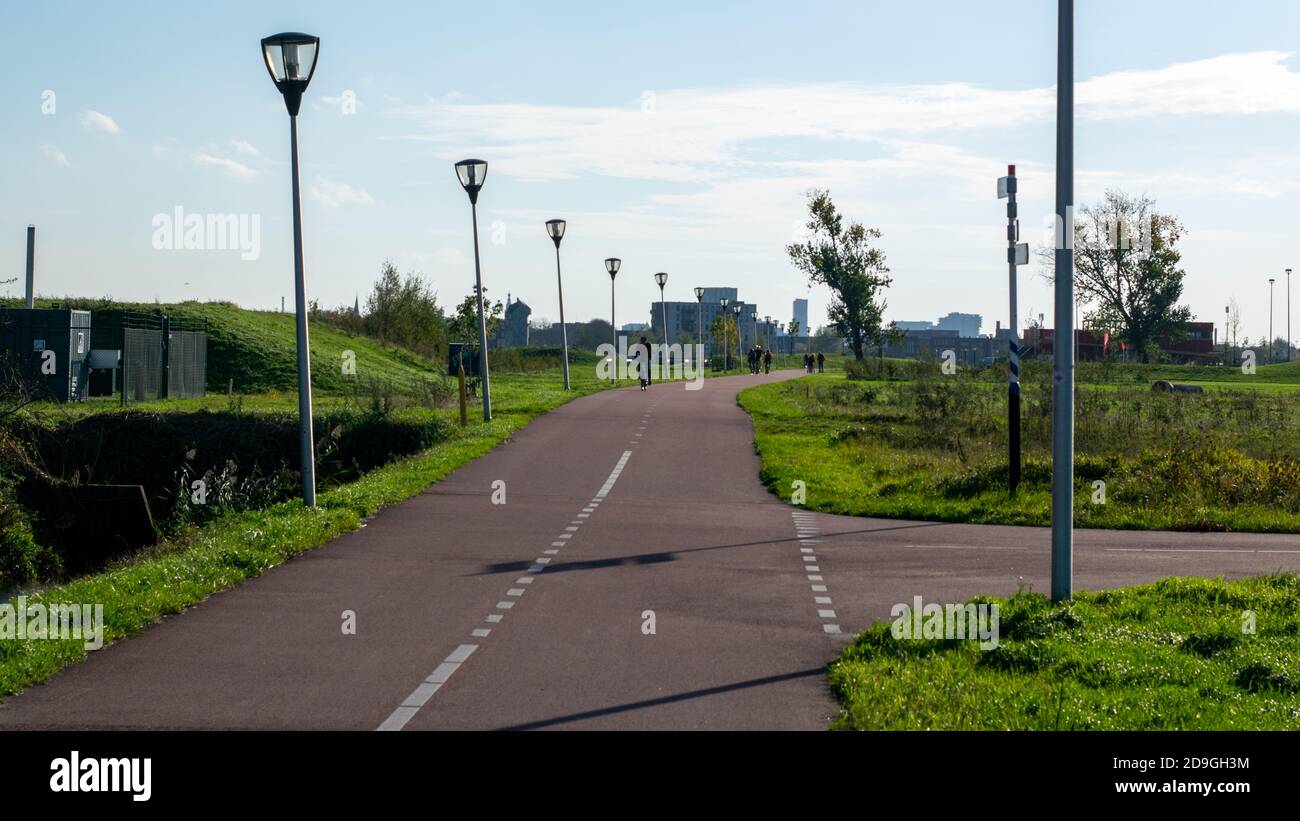 A bike path to the city in Nijmegen, the Netherlands Stock Photo - Alamy