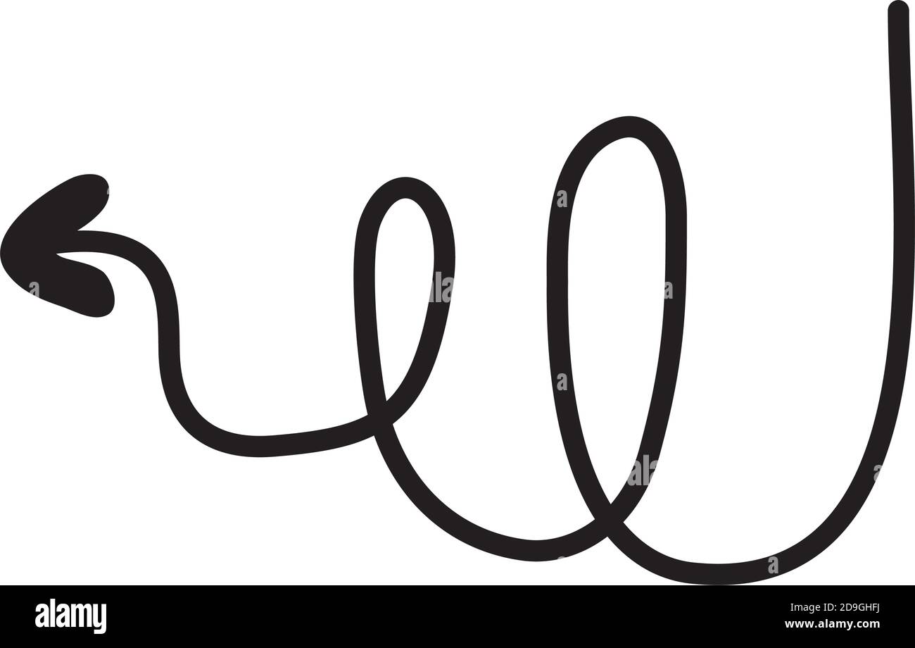 twisted arrow icon over white background, line style, vector ...