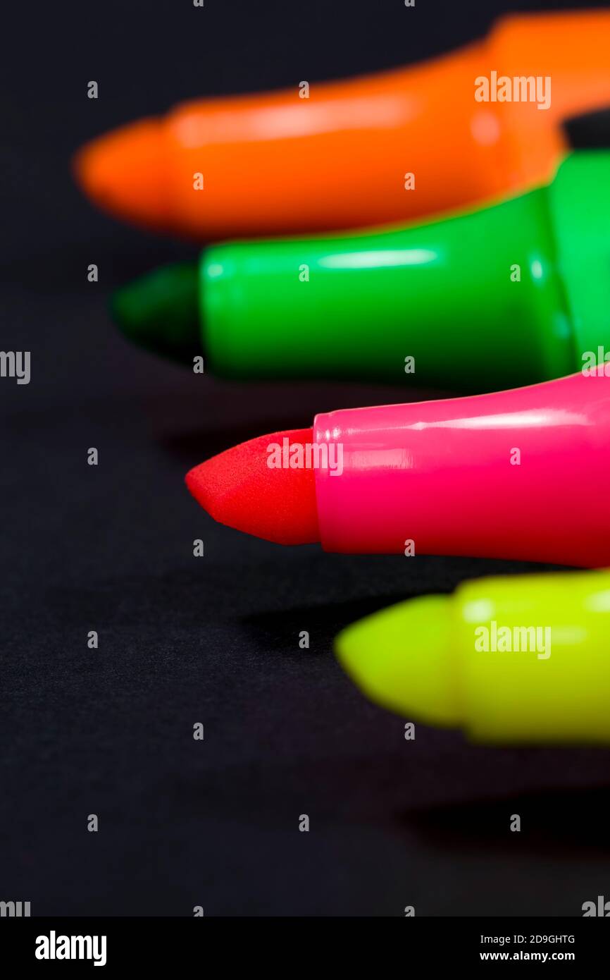 multi-colored markers , close-up Stock Photo - Alamy