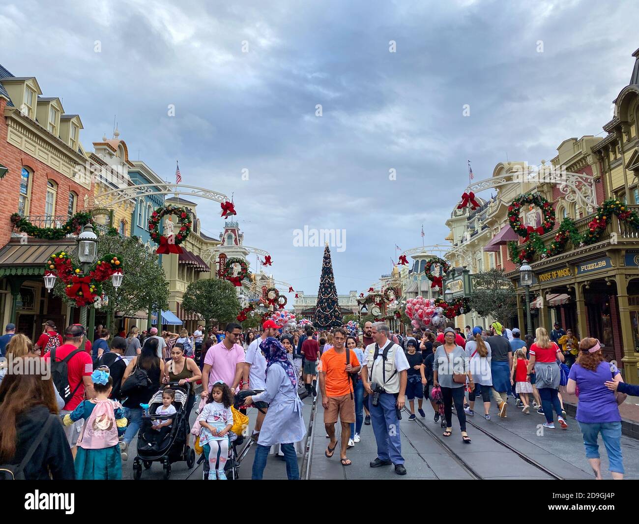Orlando,FL/USA-12/28/19: The crowds at Christmas at the Magic Kingdom ...