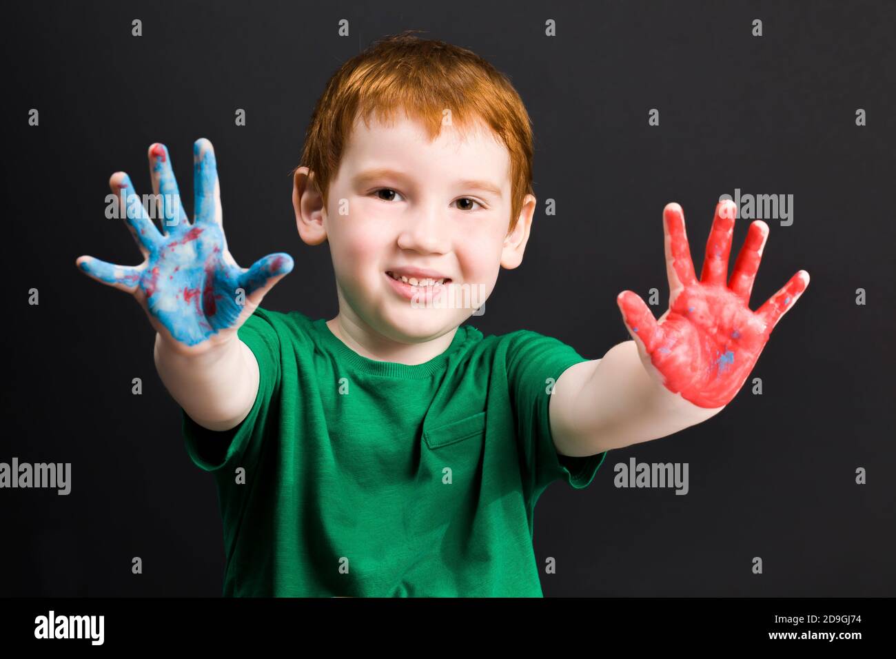 portrait of a small red-haired boy Stock Photo - Alamy