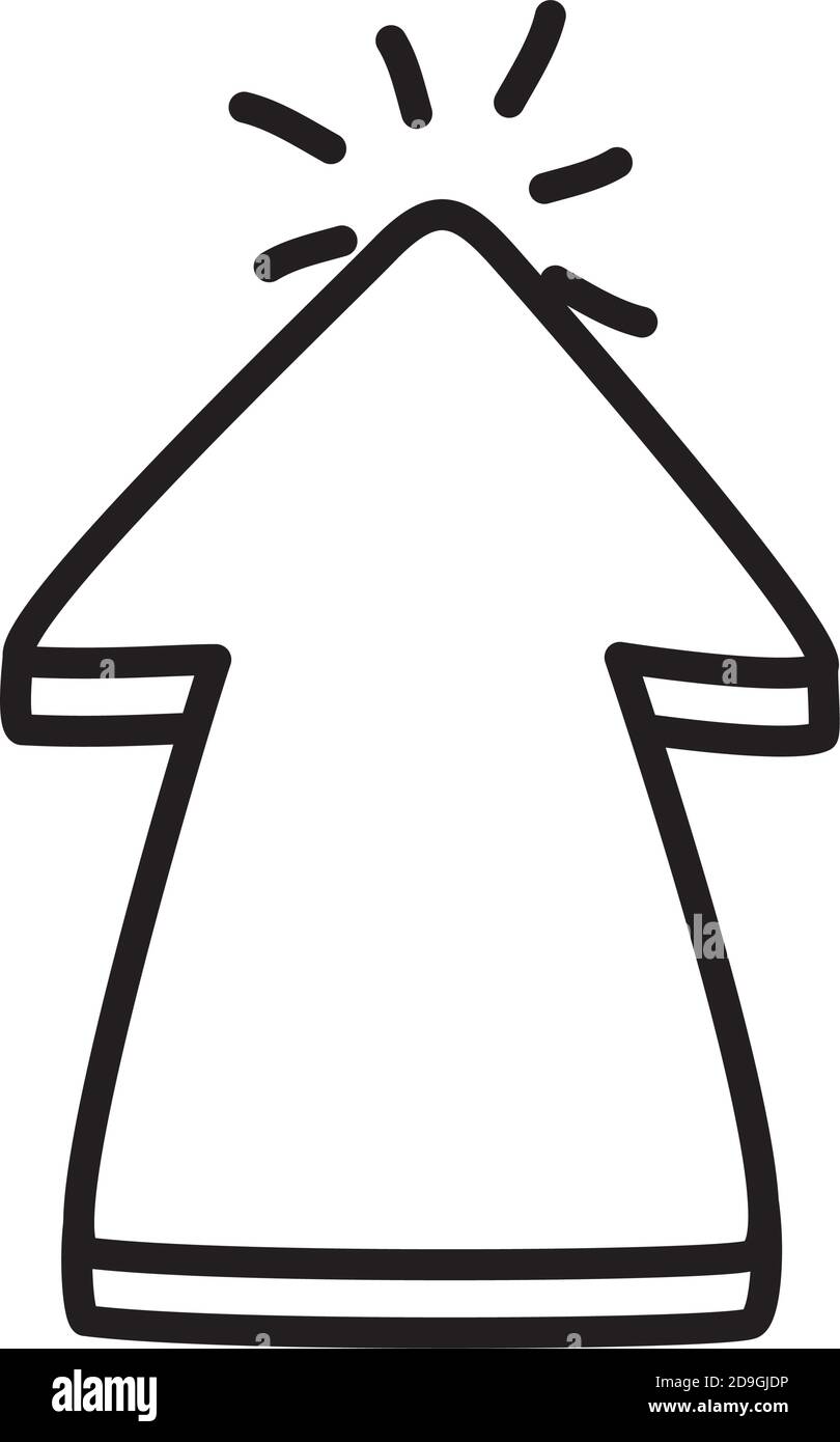 fat arrow click icon over white background, line style, vector ...