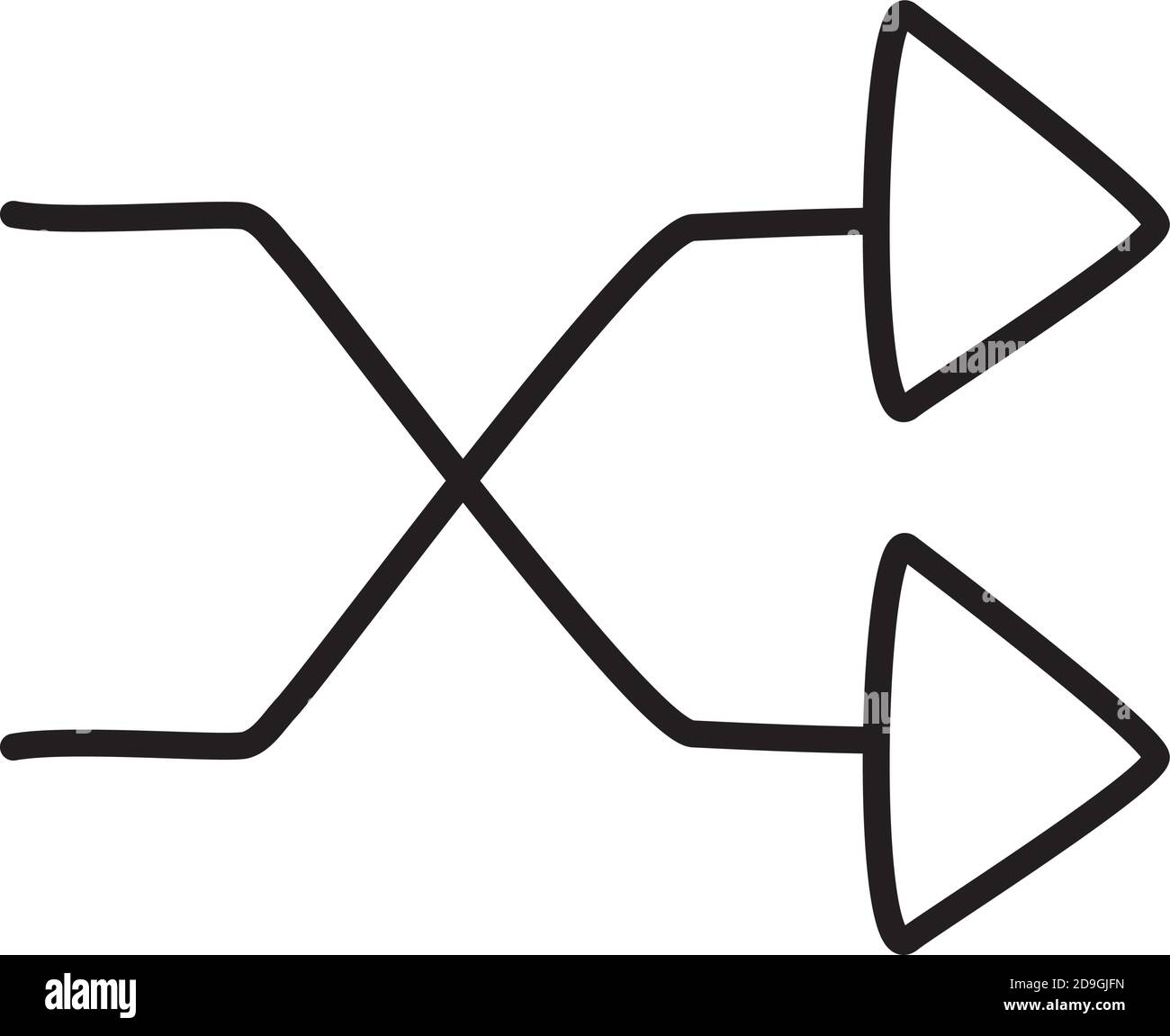 random arrows icon over white background, line style, vector ...