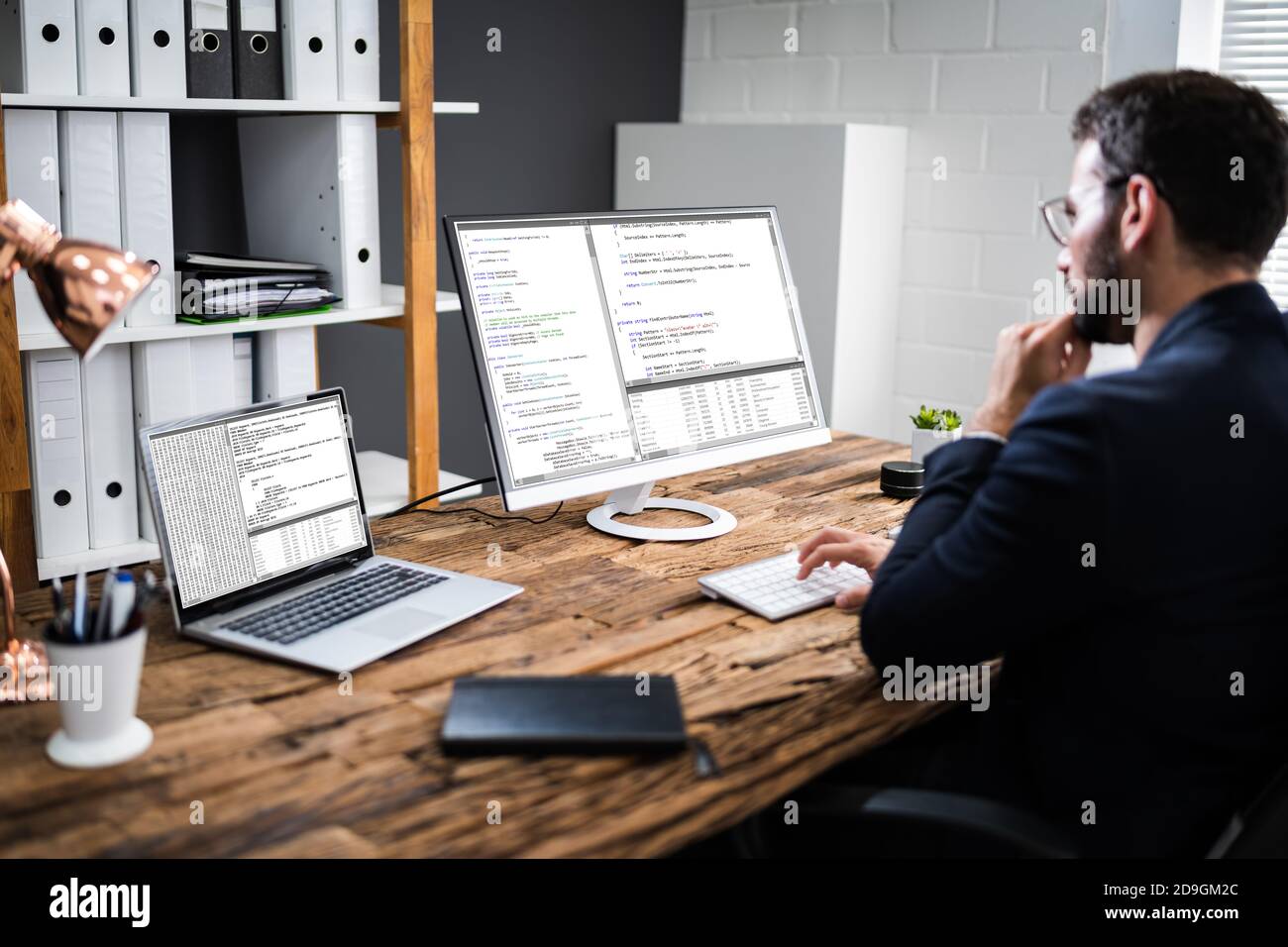 Male thinking working from home hi-res stock photography and images - Alamy